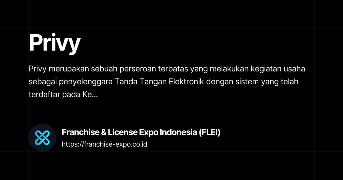 Privy · FLEI: Franchise & License Expo Indonesia